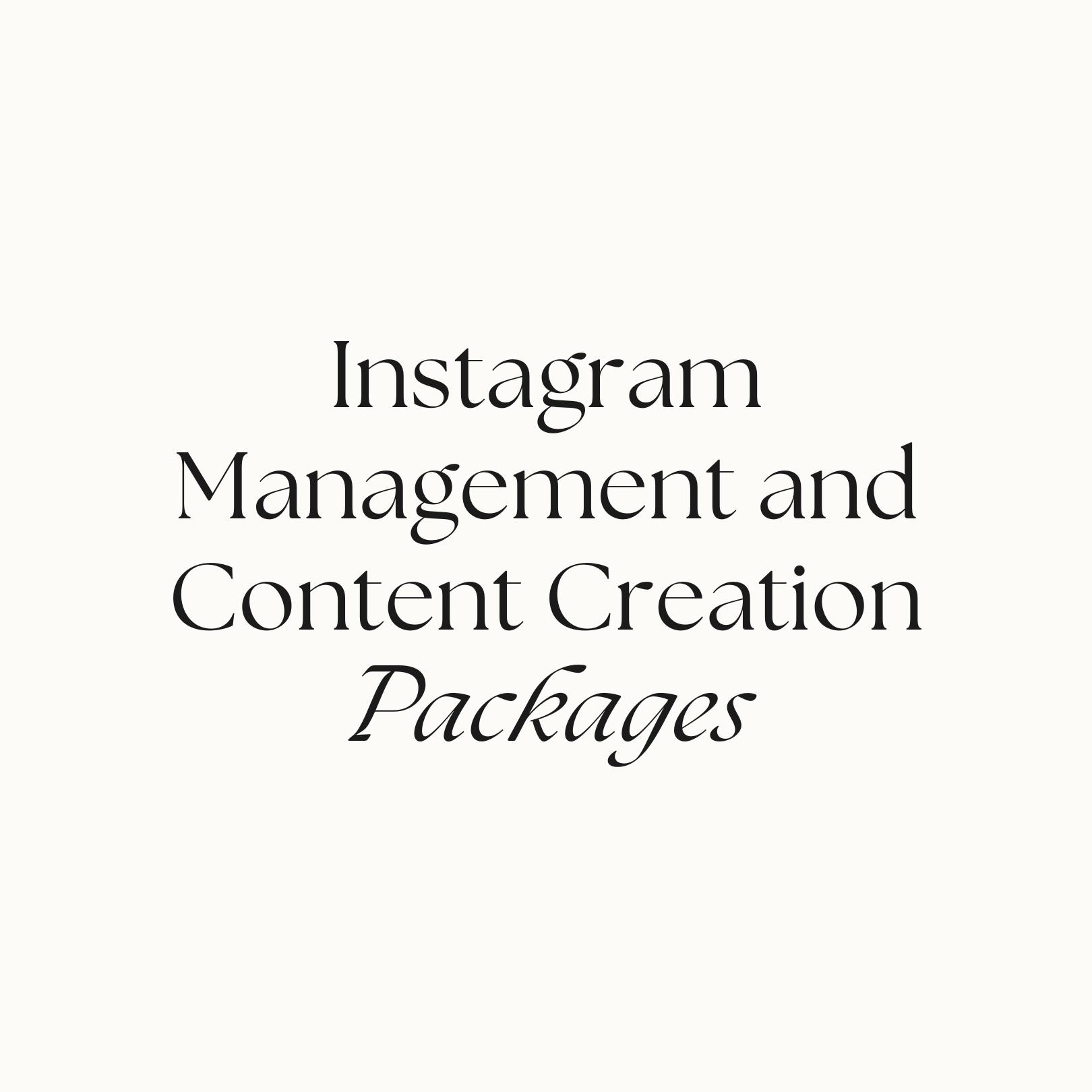 Instagram Management & Content Creation Packages